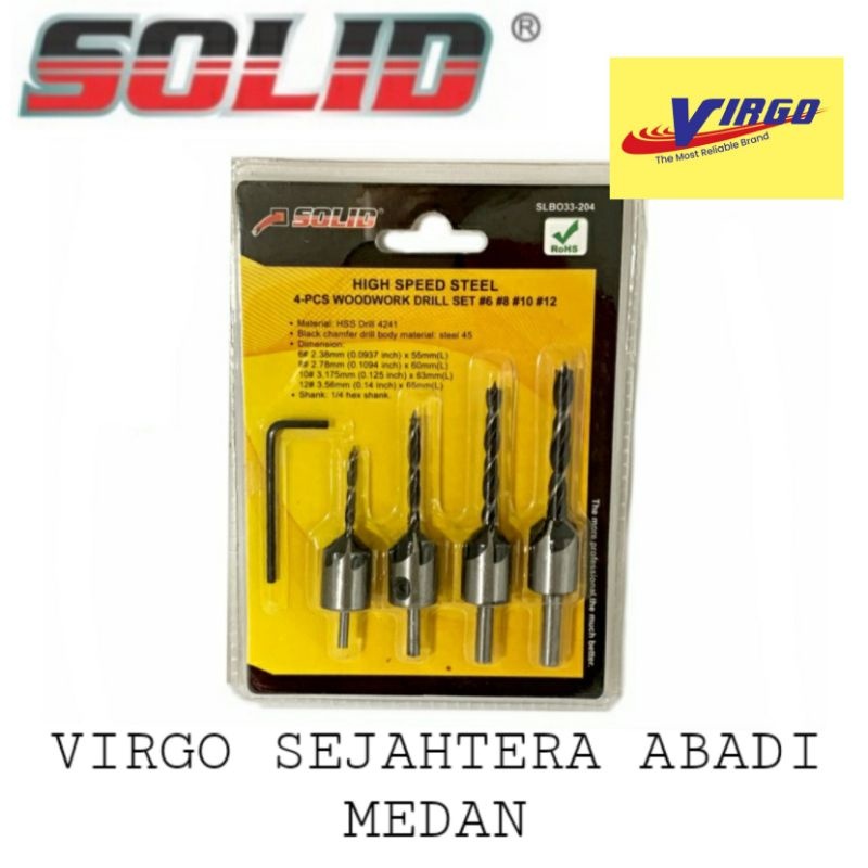 Jual SLBO33-204 4pcs MATA BOR COUNTERSINK DRILL BIT SET KAYU SEKRUP ...