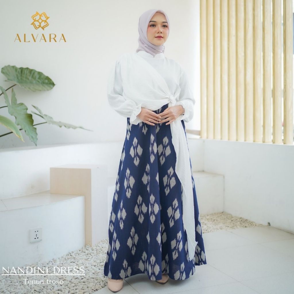 Jual ALVARA Nandini Gamis Kondangan Elegant Model Terbaru Batik Tenun ...