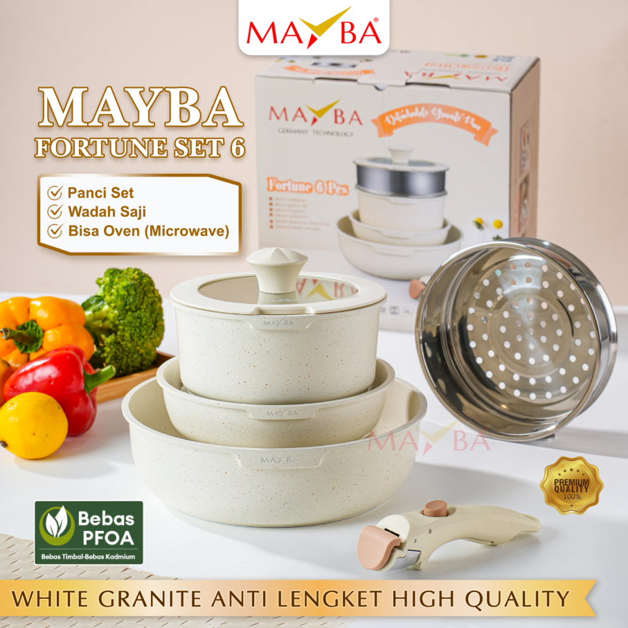Jual (TREND NOW) PANCI SET FORTUNE 6 PCS+STEAMER MAYBA Gagang lepas ...