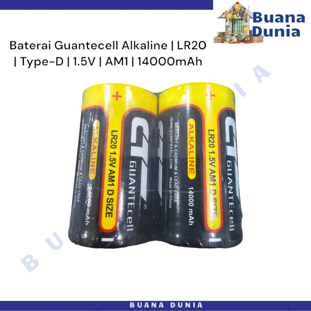 Jual Baterai Guantecell Alkaline Tipe D | Batu Batre | Battery | Batere ...
