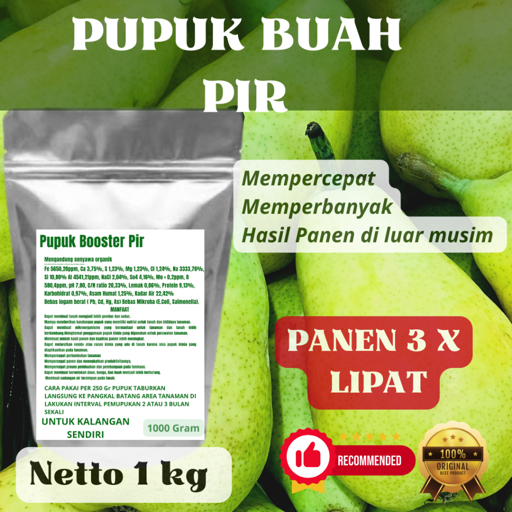 Jual Pupuk Booster Dan Pelebat Buah Dan Anti Rontok/Pupuk Buah Pir Agar Cepat Berbuah Lebat/Pada ...