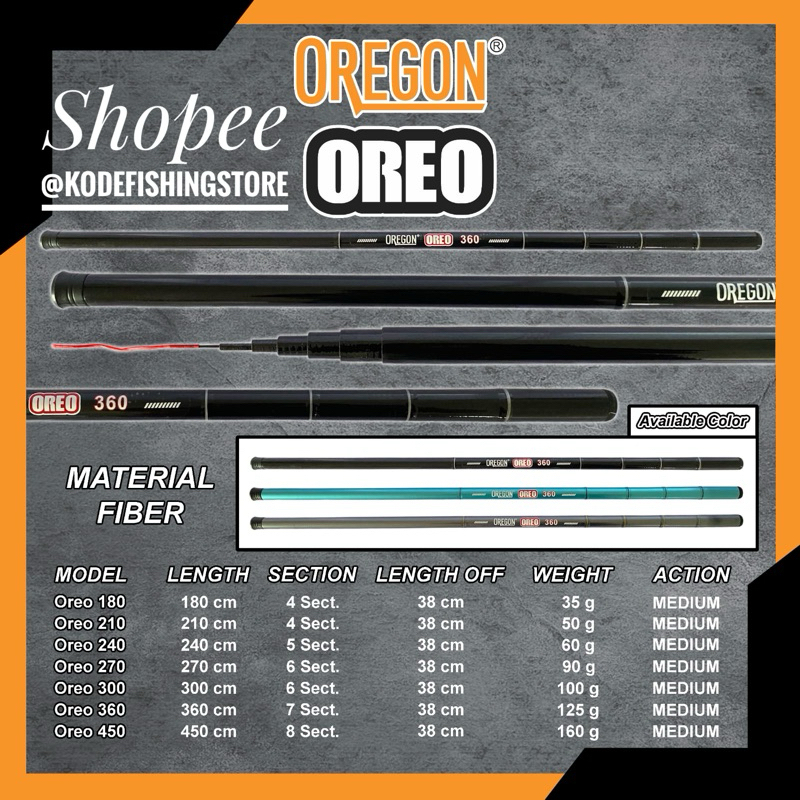 Jual Joran Tegek Oregon Oreo sudah plus packing | Shopee Indonesia