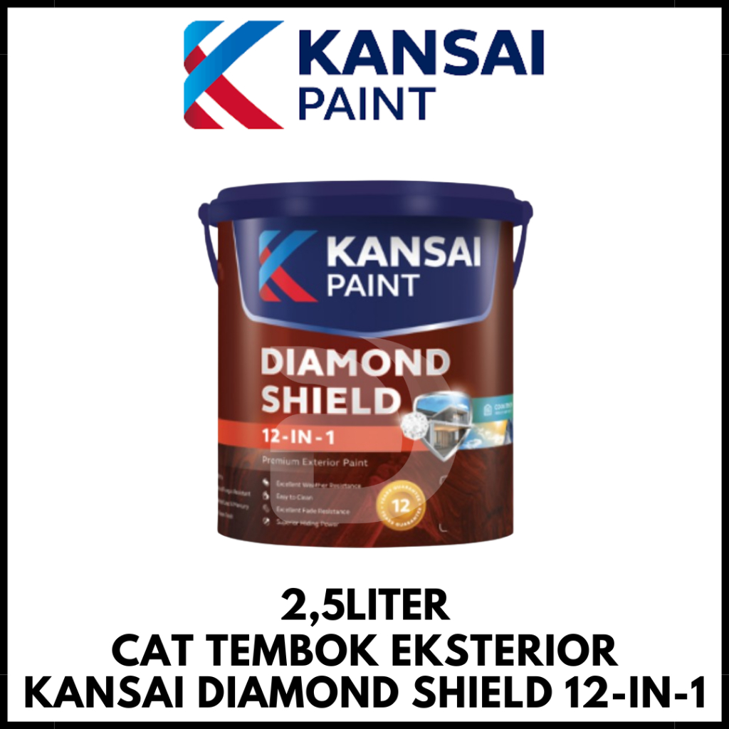 Jual Cat Tembok Eksterior Kansai Diamond Shield 12in1 Galon 2,5Liter ...