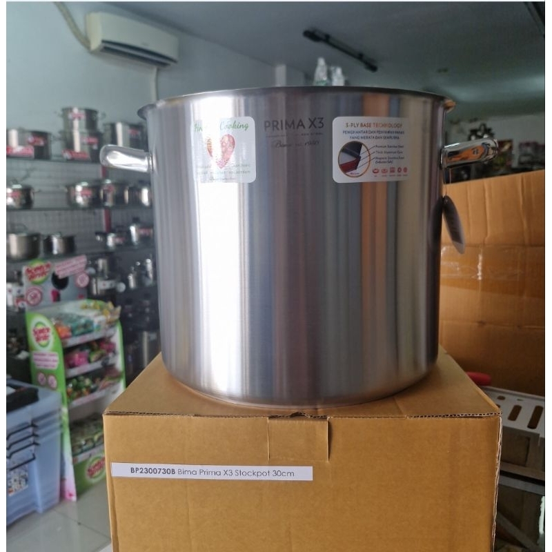 Jual BP2300730B Panci Bima Prima X3 Stock Pot D30cm, 18.3liter, 3ply ...