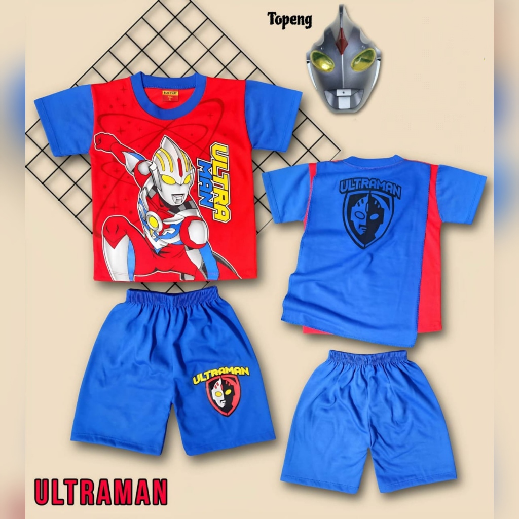 Jual Baju Setelan Anak Superhero Ultraman Sayap Ada Topeng Untuk 2-10 ...
