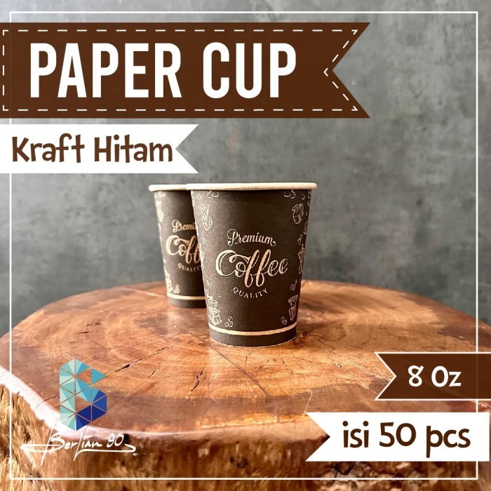 Jual Hot Paper Cup 8 oz Kraft + Tutup / Gelas Kertas Minuman Panas / Gelas Teh Panas | Shopee ...