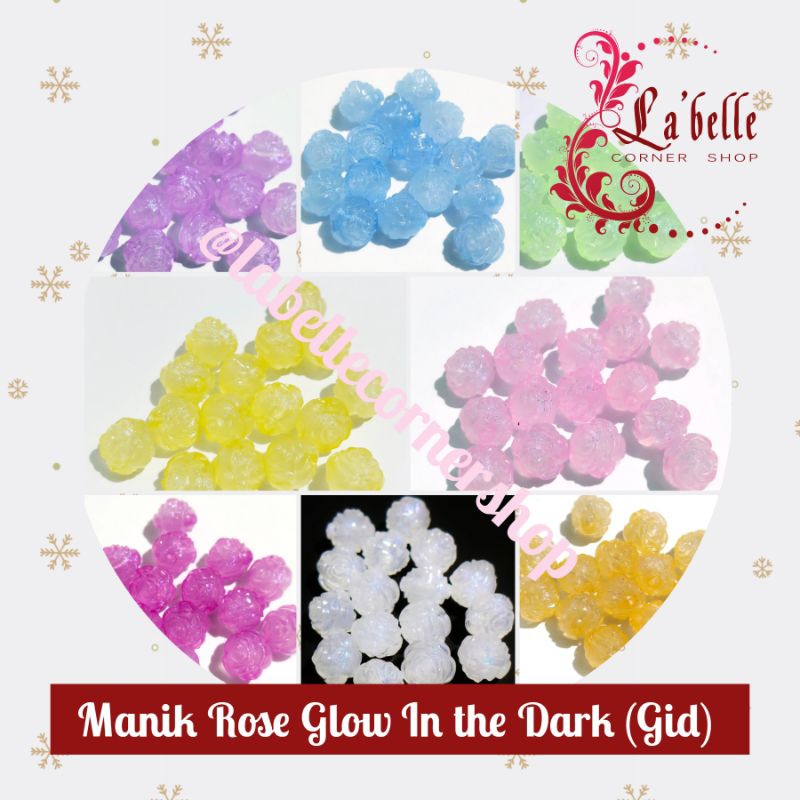 Jual Manik Mote Rose Glow In the Dark (GID) | Shopee Indonesia
