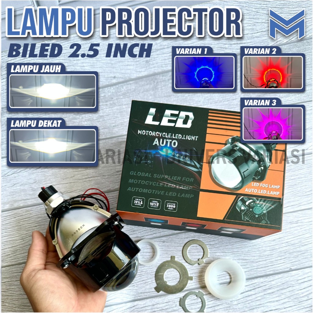 Jual LAMPU DEPAN LAMPU UTAMA BILED PROJECTOR UKURAN MINI 2.5 INCH ...