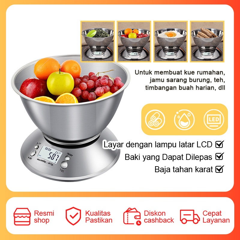Jual Max 5kg Kitchen Scale AAA Timbangan Dapur Digital Kue Bumbu Mangkok Timbangan Digital Dapur ...