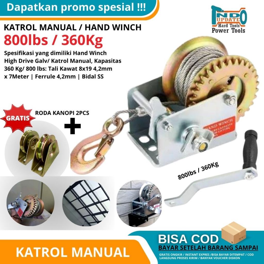Jual Katrol / Kerekan Mobil Nelayan Tarikan Hand Winch Alat Angkut ...
