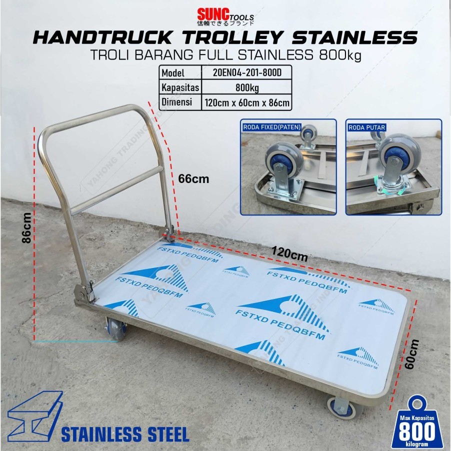 Jual Troli 300kg 500kg 600kg 800kg Trolli Stainless Troli Stainless ...