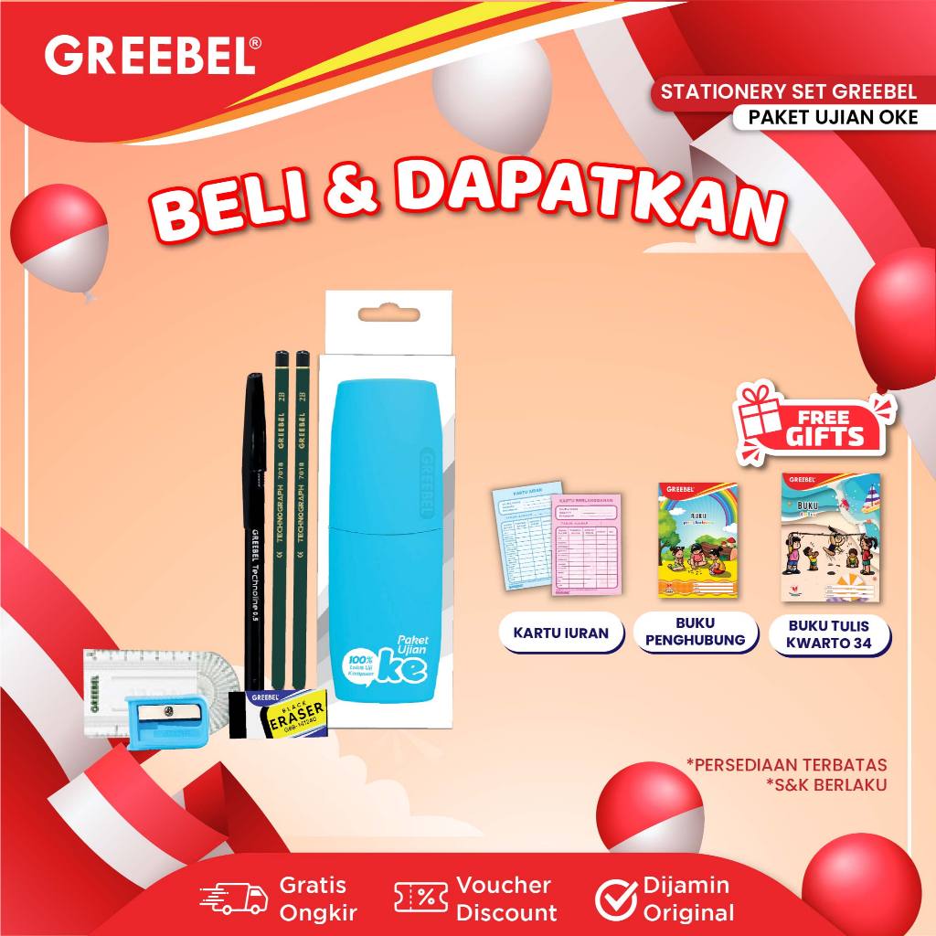 Jual GREEBEL Paket Alat Tulis Ujian OKE / Stationary / Stationery Set ...