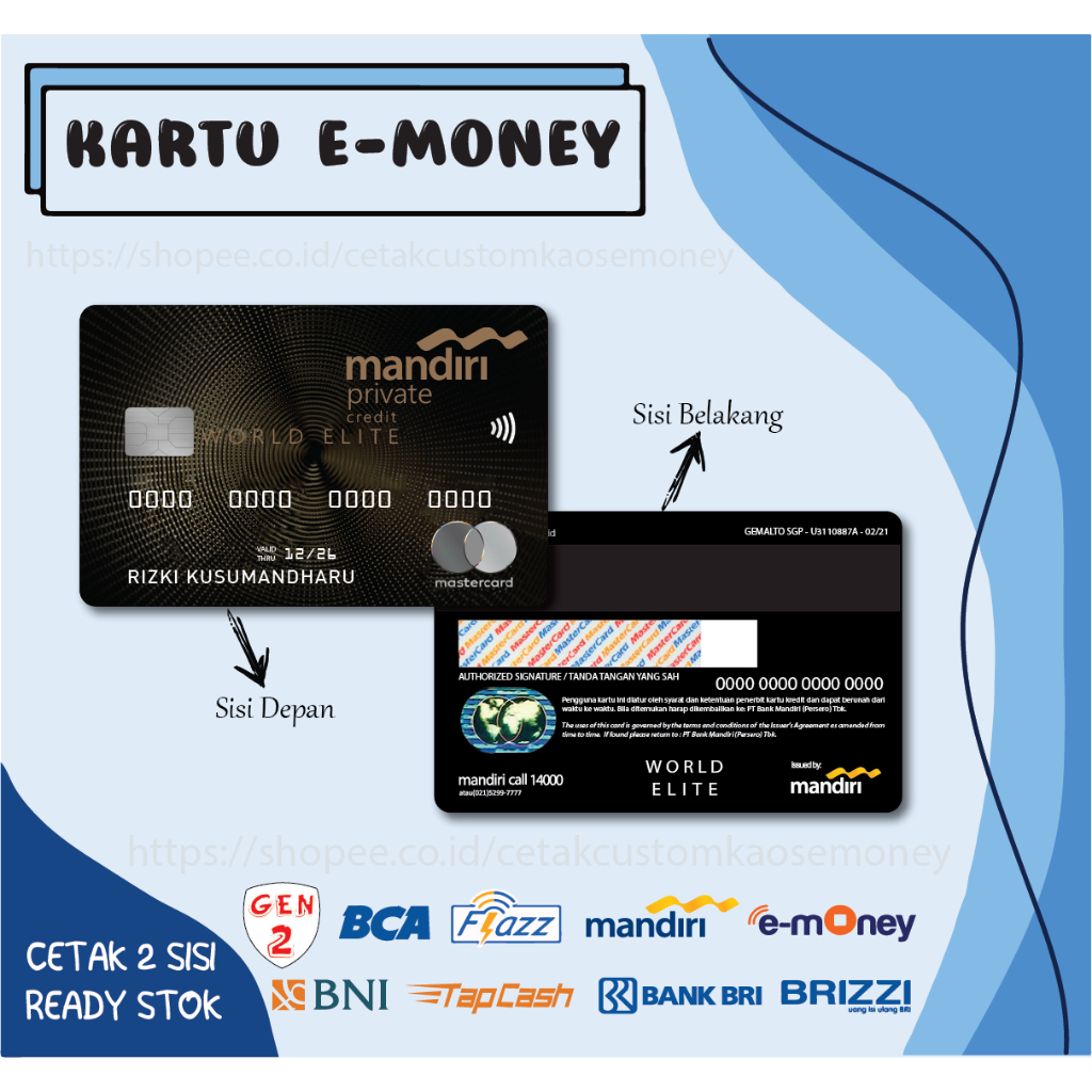 Jual KARTU E MONEY E TOLL CARD MANDIRI PRIVATE MASTERCARD CARD EMONEY ...