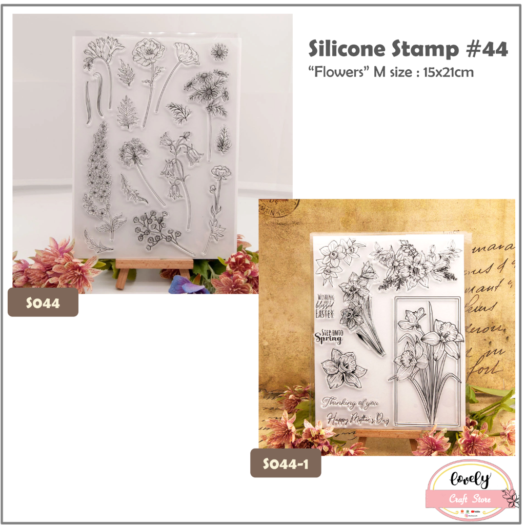 Jual LovelyCraftStore | S 44 Transparent Silicone Rubber Clear Stamp ...