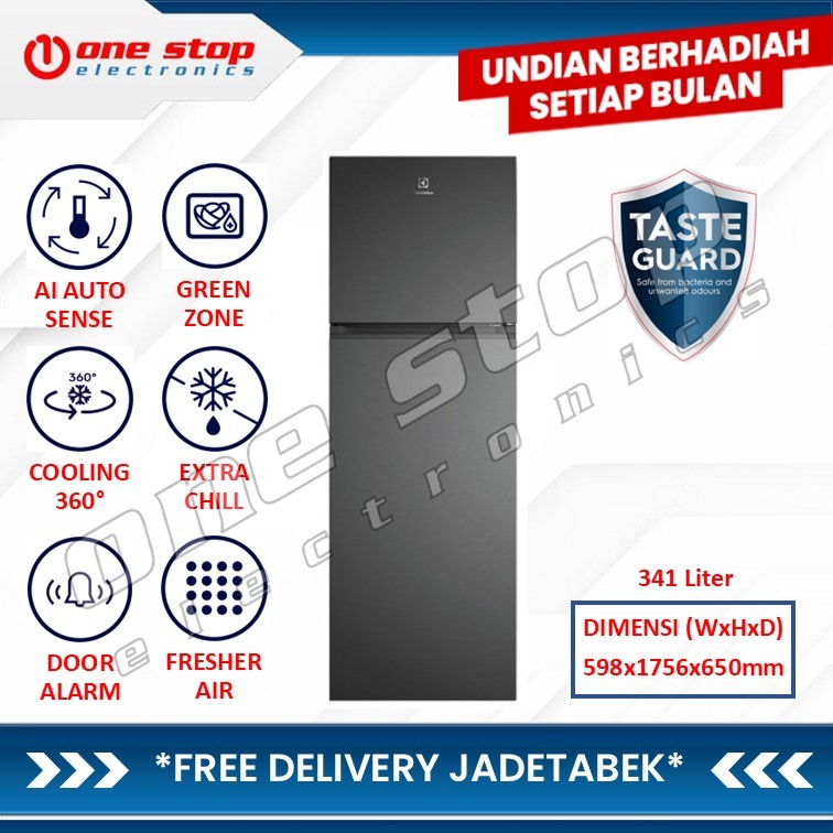 Jual ELECTROLUX ETM3400L-B / ETM 3400L-B / ETM 3400 L-B Kulkas 2 Pintu ...