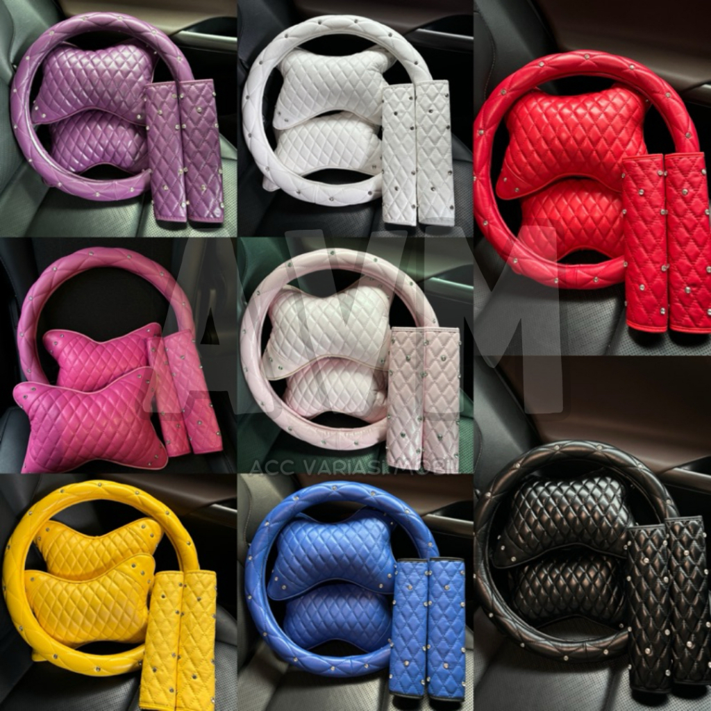 Jual [SET POLOS KULIT 3IN1] Paket PREMIUM Interior Mobil Diamond Bahan ...