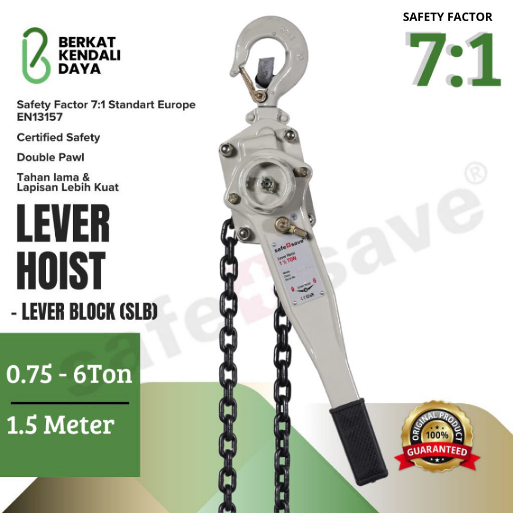 Jual Lever Hoist Lever Block - 0,75 - 6 Ton x 1,5 Lifting Hoist Kotrek ...