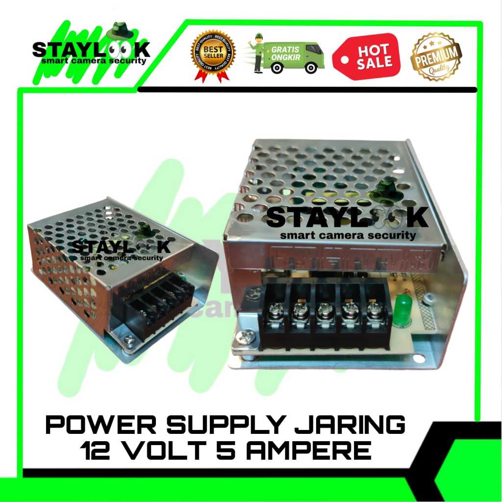 Jual Adaptor 12V 5A Power Supply Switching LED Jaring 5 Ampere 12 Volt DC | Shopee Indonesia