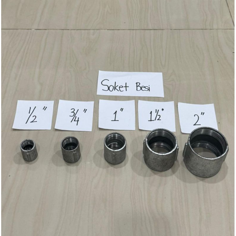 Jual soket besi galvanis 1/2 inchi soket sambungan pipa besi drat dalam ...