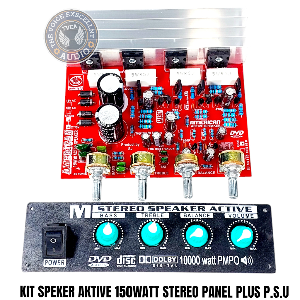 Jual Kit Power Speaker Aktif Stereo 150 Watt + Tone Control + Panel Kualitas Terbaik | Shopee ...