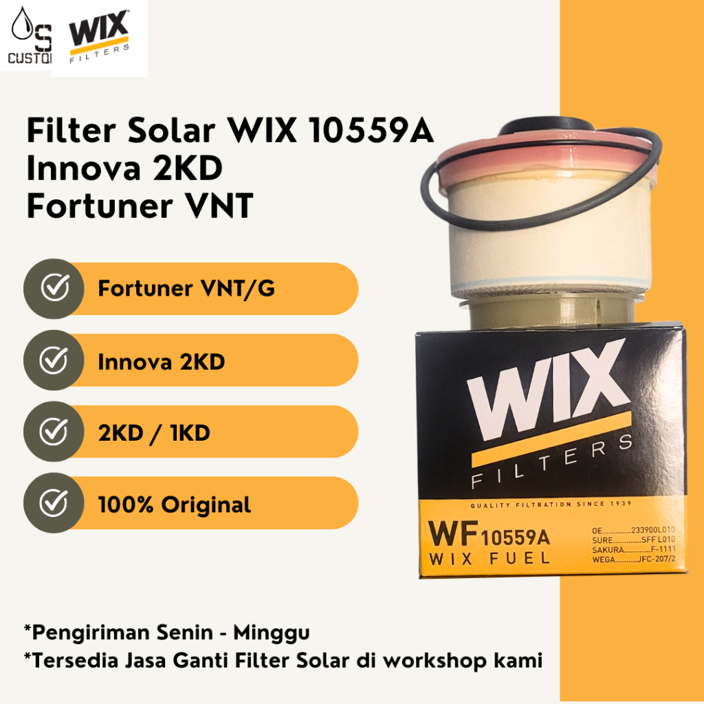 Jual Filter Solar Innova Fortuner Hilux 2KD WIX Original | Shopee Indonesia
