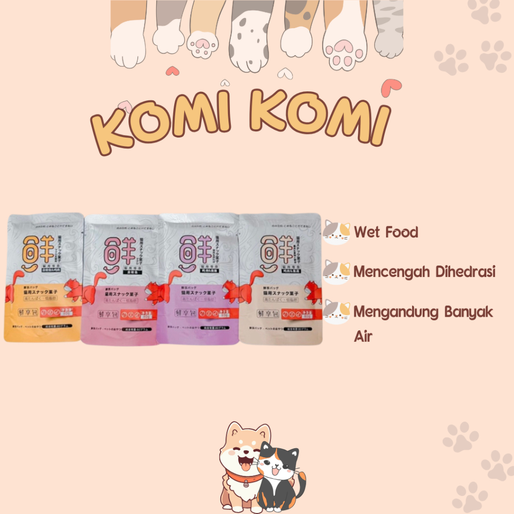 Jual KOMI KOMI Cat Wet Food Makan Basah Kucing Mengandung banyak air ...