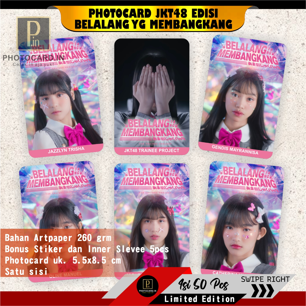 Jual Photocard JKT48 Edisi Belalang yang membangkang isi 50 pcs (Free Stiker dan Inner Slevee ...