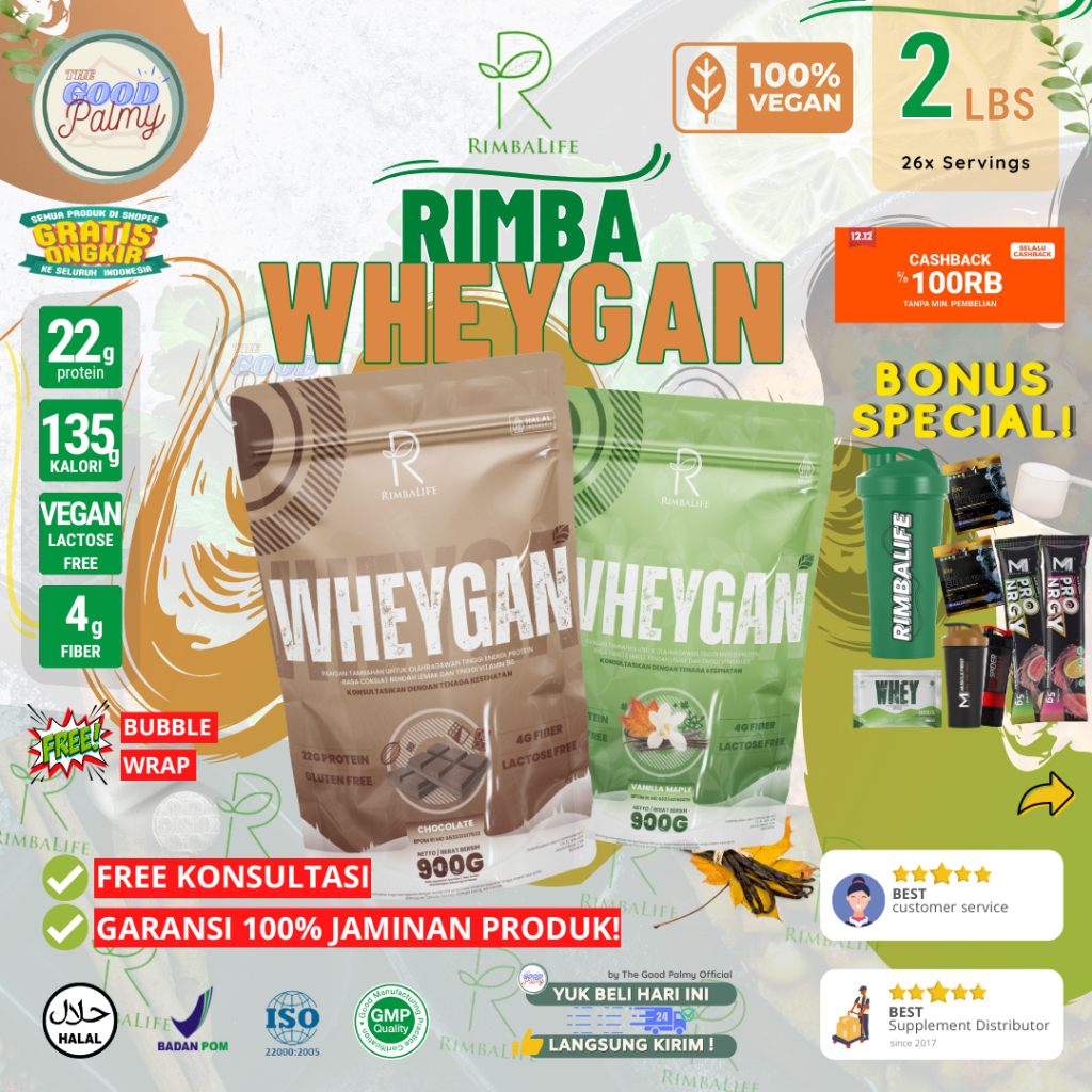 Jual RIMBA WHEYGAN 900 gram 2 Lbs RIMBALIFE Whey Gan Vegan Pea Plant ...