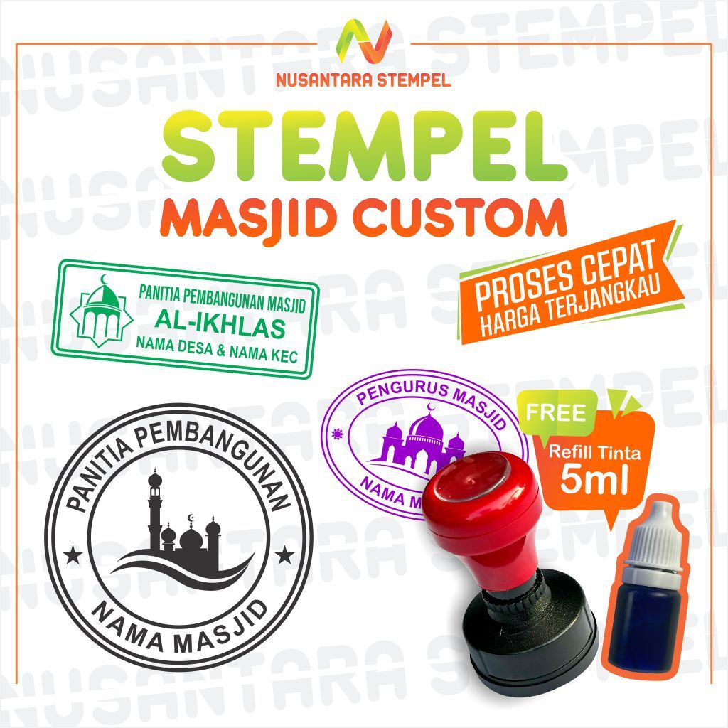 Jual Stempel Custom Masjid Cap Otomoatis Mushola | Shopee Indonesia
