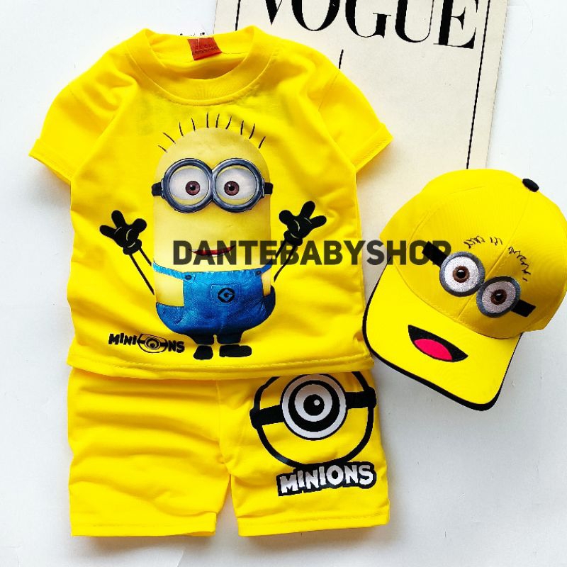 Jual setelan anak laki laki motif minion baju minions anak cowok cewek ...