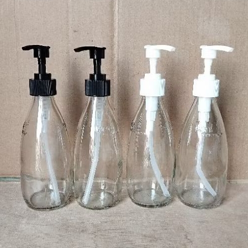 Jual Botol Kaca 250ML Tutup Pump, Botol Sirup, Botol Sabun, Botol hand ...