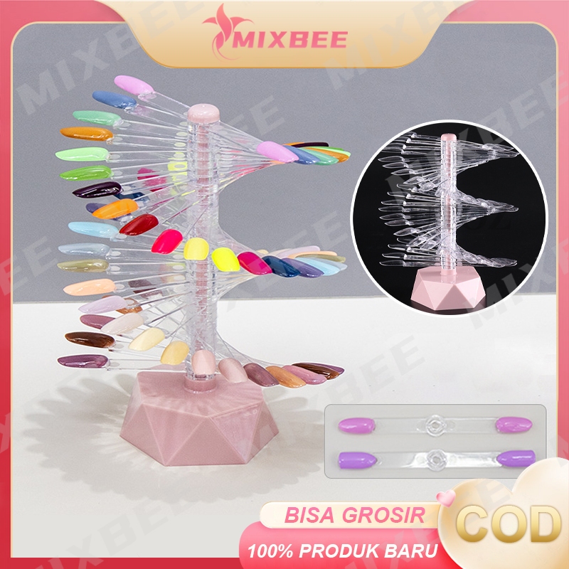Jual Bentuk Spiral Display Kuku Nail Art / 60Pcs Acrylic Display Nail ...