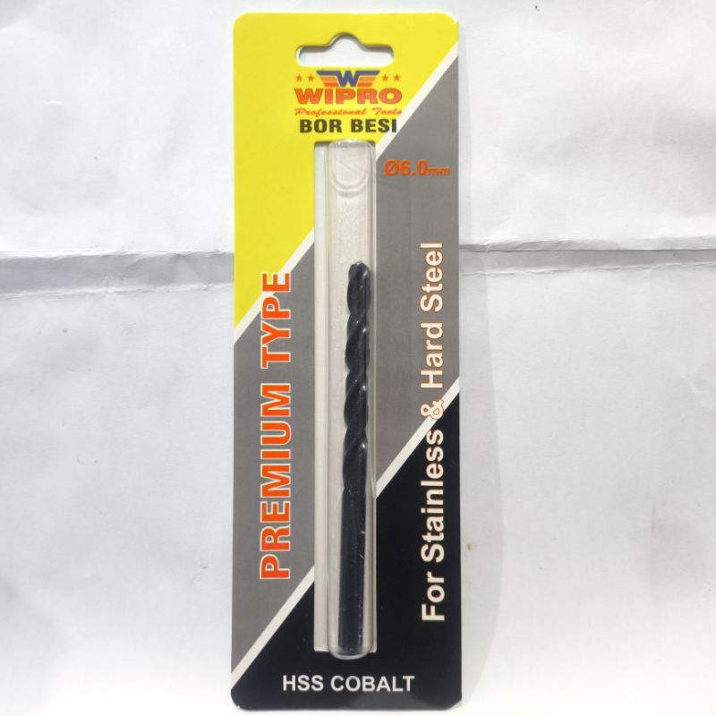 Jual WIPRO Mata Bor Besi Stainless Baja Kobal Hss | 6mm 6 mm untuk baut ...