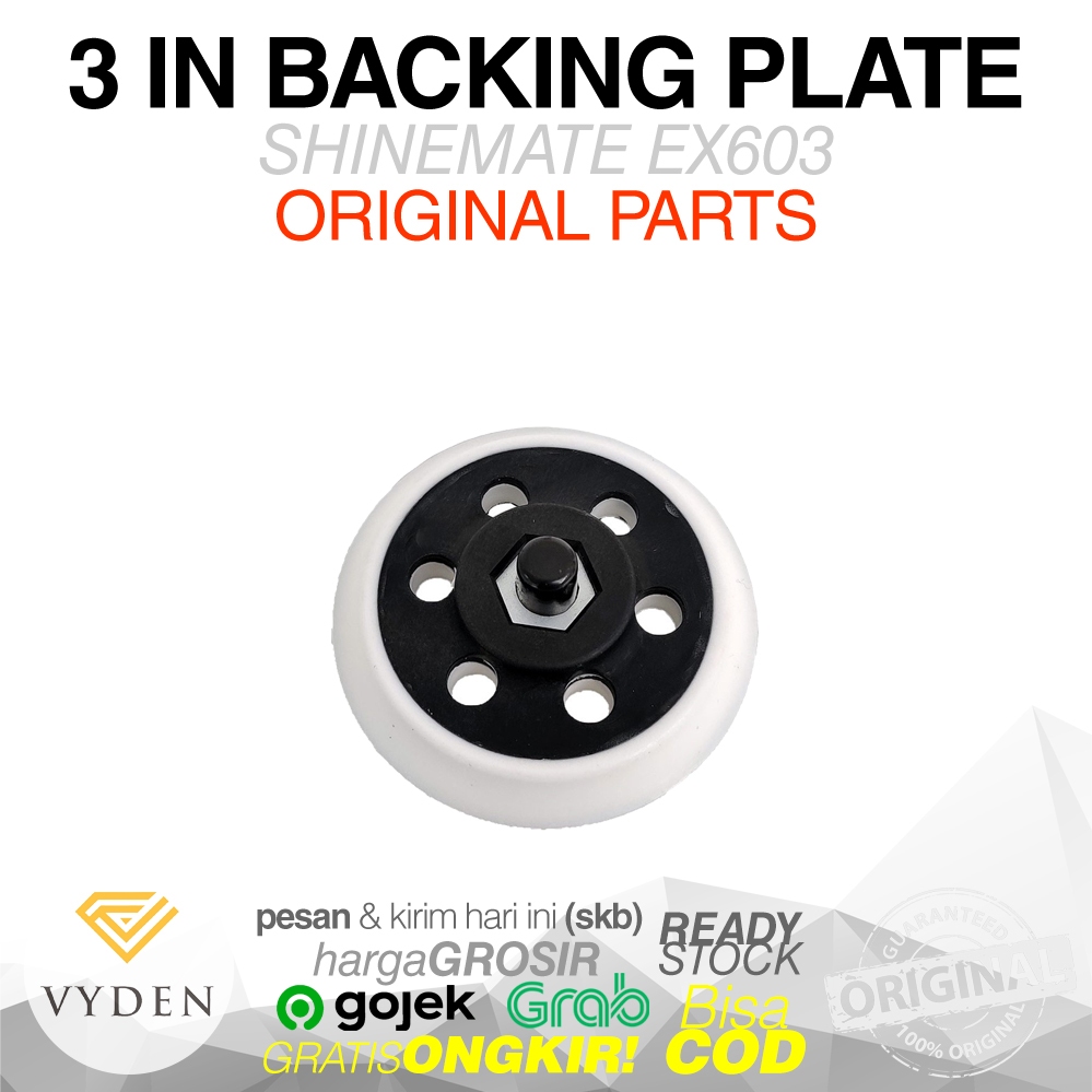 Jual SHINEMATE Dual Action Backing Plate 3 inch 75mm M8 EX603 Rubber ...