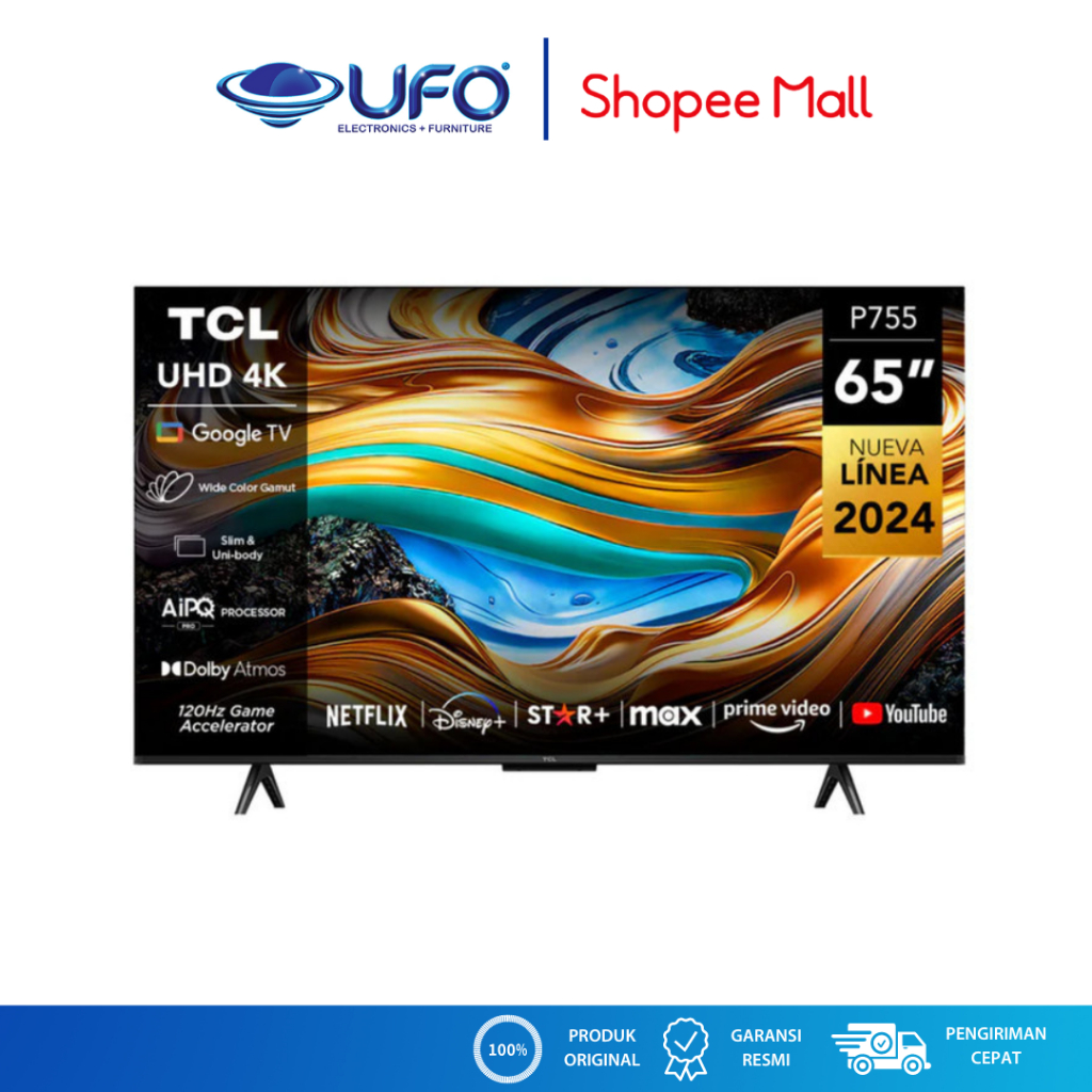 Jual TCL 65 Inch Google TV Dolby Vision-Atmos 4K UHD HDR10+ 65P755 ...