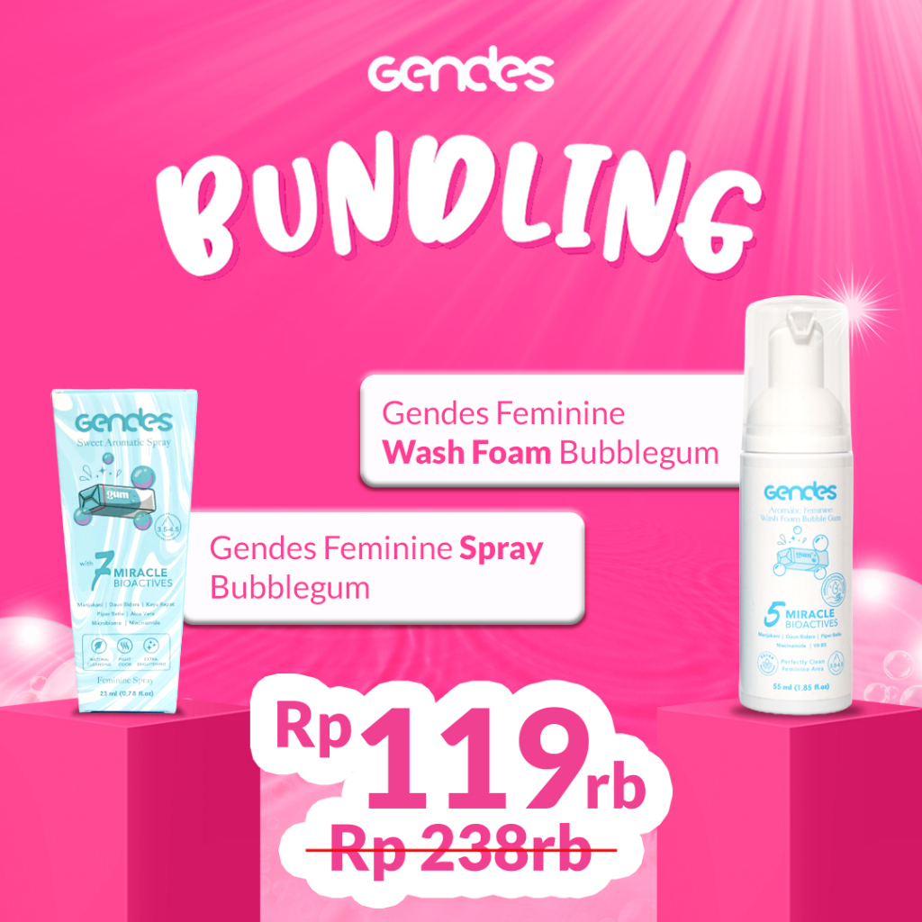 Jual Gendes Paket Promo Bundling Feminine Wash Foam Bubble Gum dan ...
