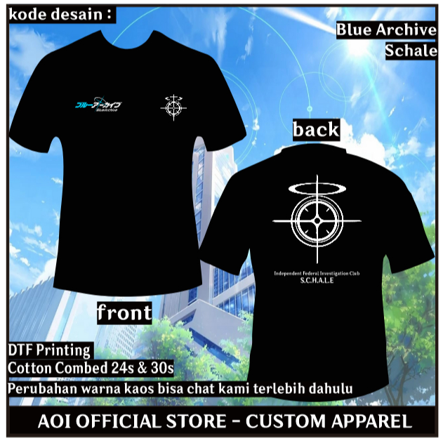 Jual AOI Kaos Schale Blue Archive | Shopee Indonesia