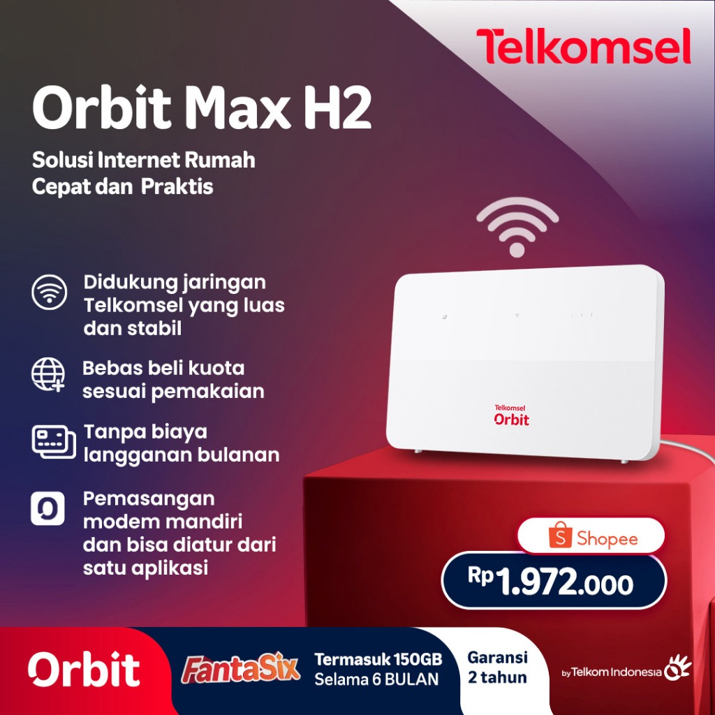 Jual Telkomsel Orbit Max H2 Modem WiFi 4G High Speed Bonus Data ...
