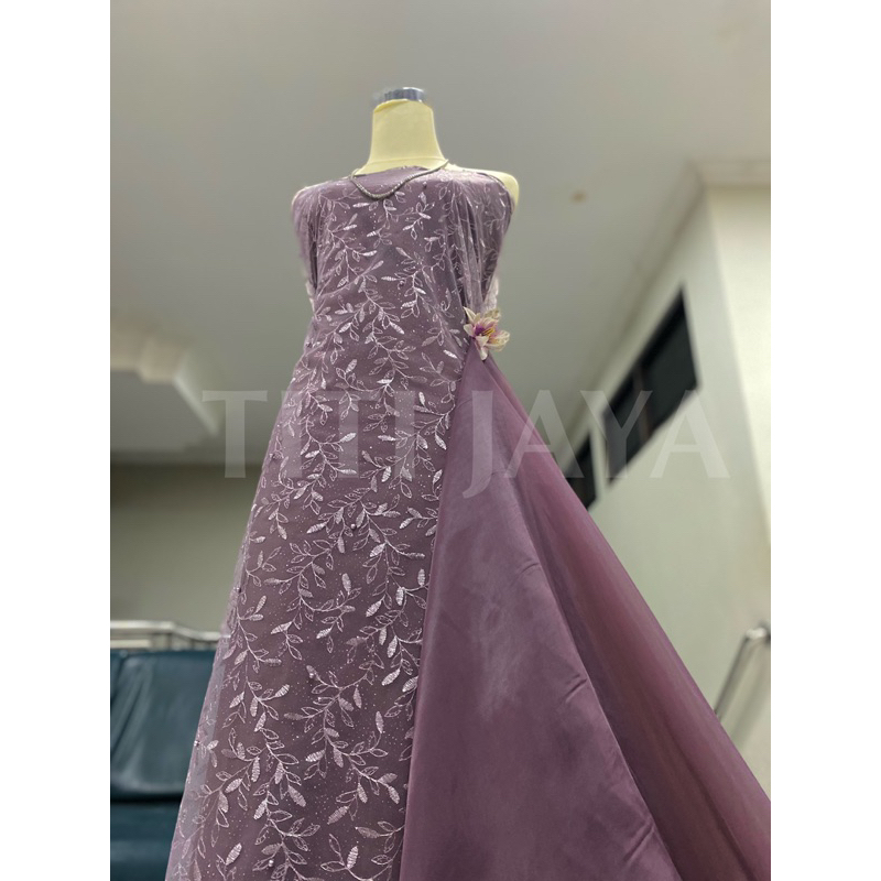 Jual BARU! TILE BORDIR GLITTER MOTIF AKAR SULUR SPIDER BUNGA / TULLE ...