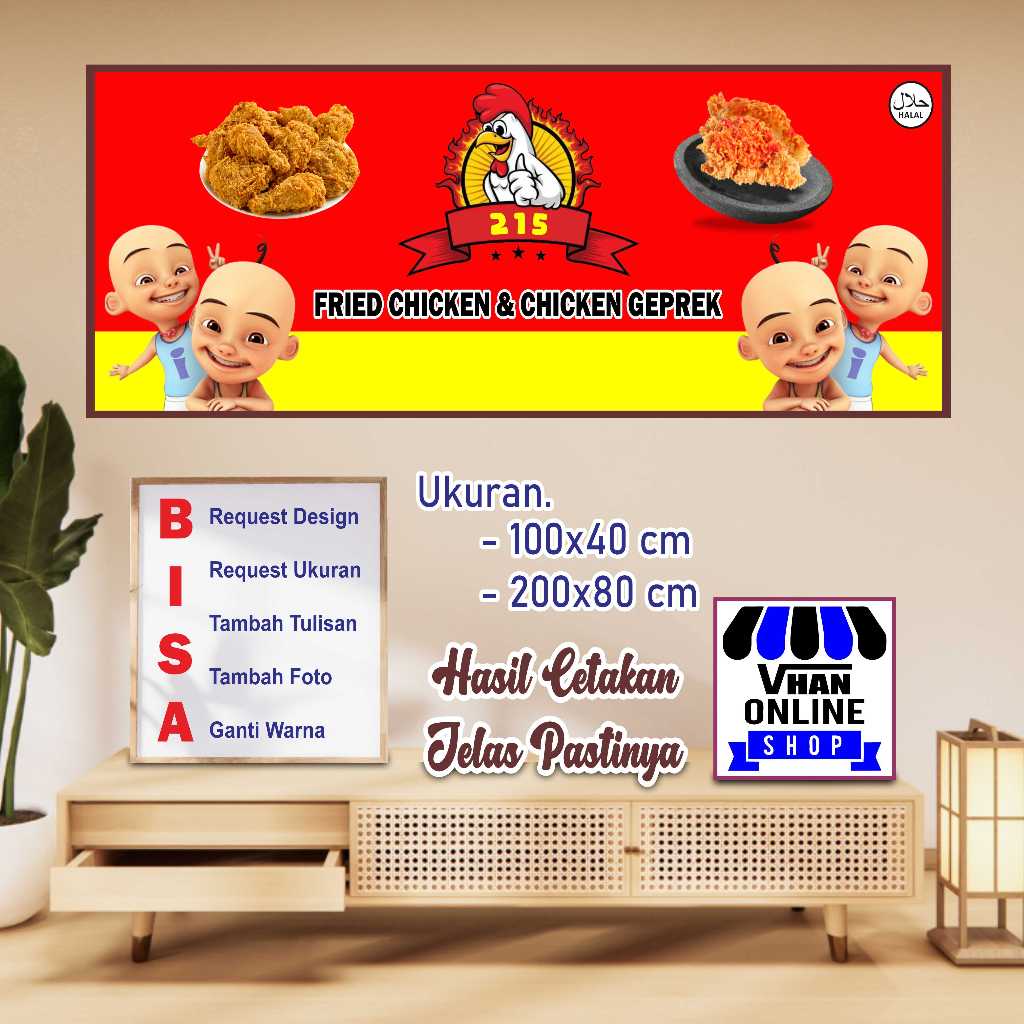 Jual Custom Banner Spanduk MMT Ayam Crispy dan Ayam Geprek Bagus Murah ...
