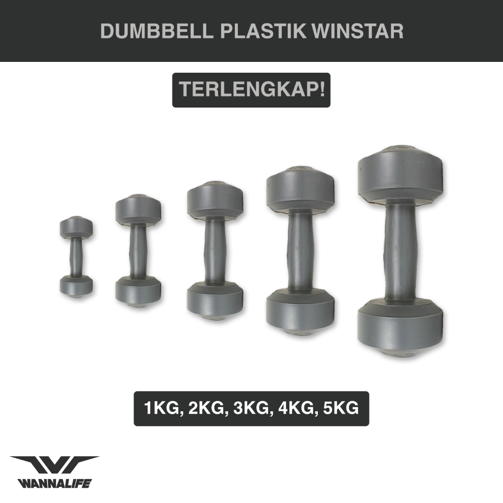 Jual Dumbbell Winstar 1kg 2kg 3kg 4kg 5kg 10kg Wannalife | Barbell Stamina Dumbell Dumbel ...
