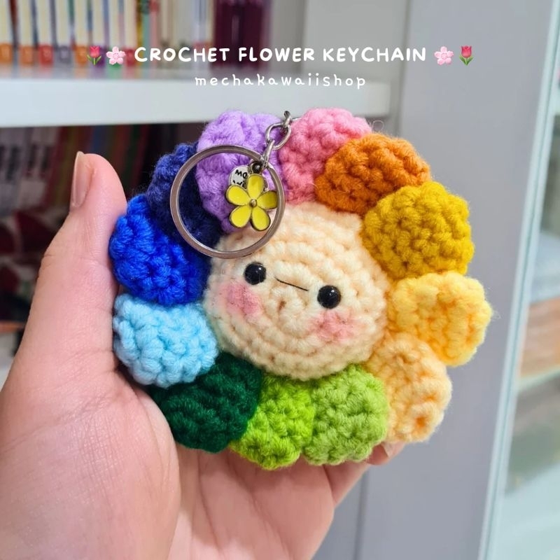 Jual [READY]Gantungan Kunci Rajut Bunga / Flower Mix Warna full ...