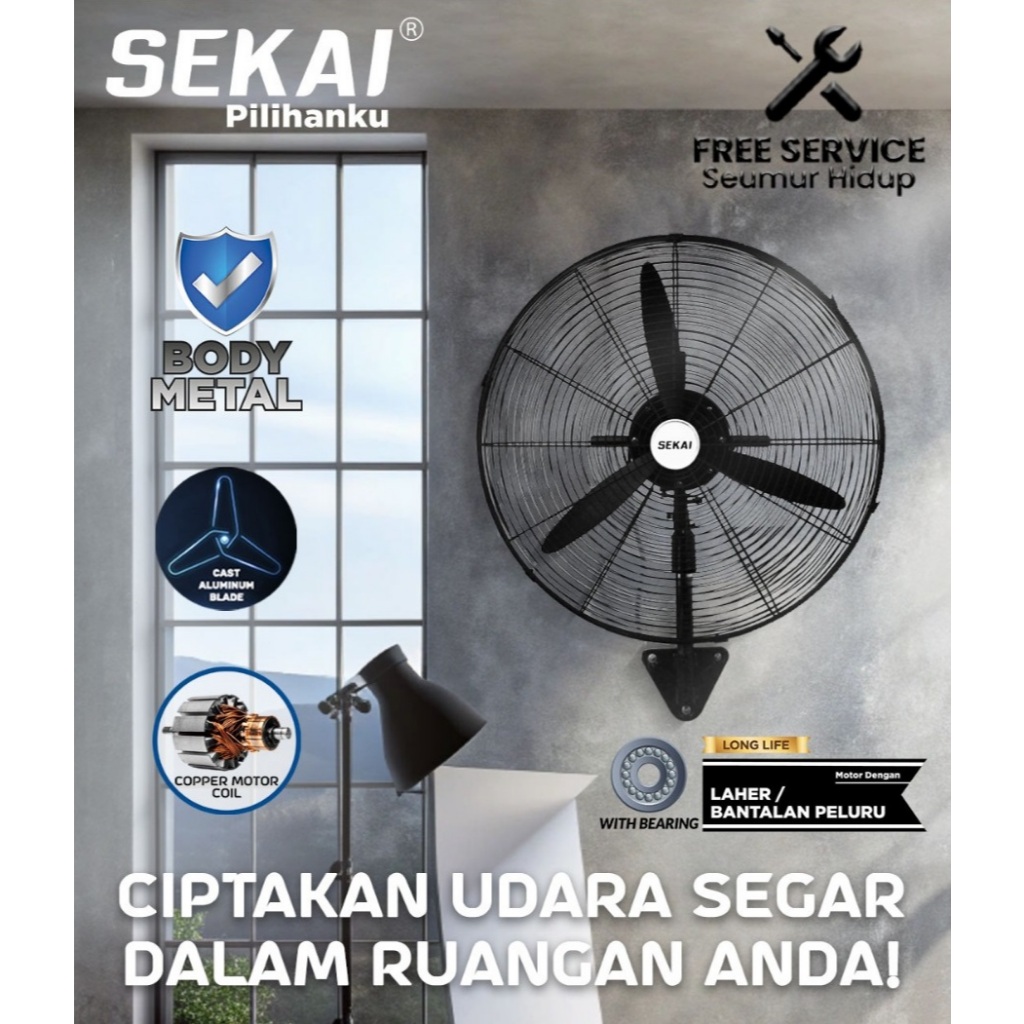 Jual Sekai Industrial Wall Fan / Kipas Angin Dinding Industri 20 Inch ...