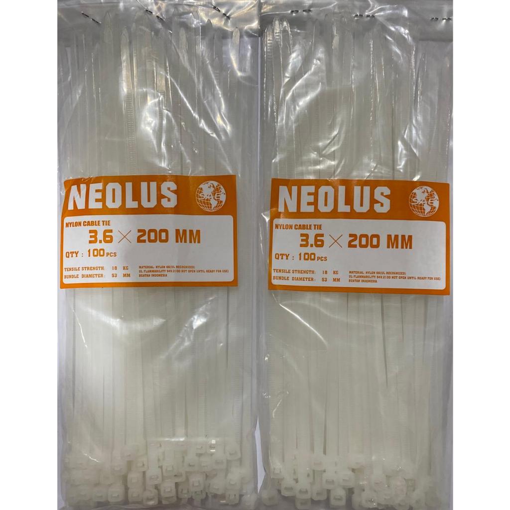Jual KABEL TIES NEOLUS UKURAN 3,6 X 200 MM BAHAN NILON WARNA PUTIH ...