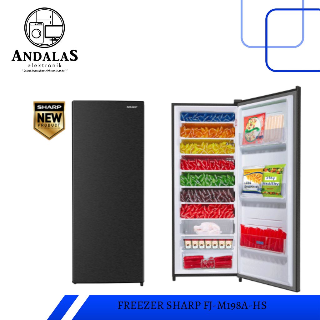 Jual FREEZER SHARP FJM 198 A HS 185 LITER LOW WATT STAND FREEZER 49 W 8 ...