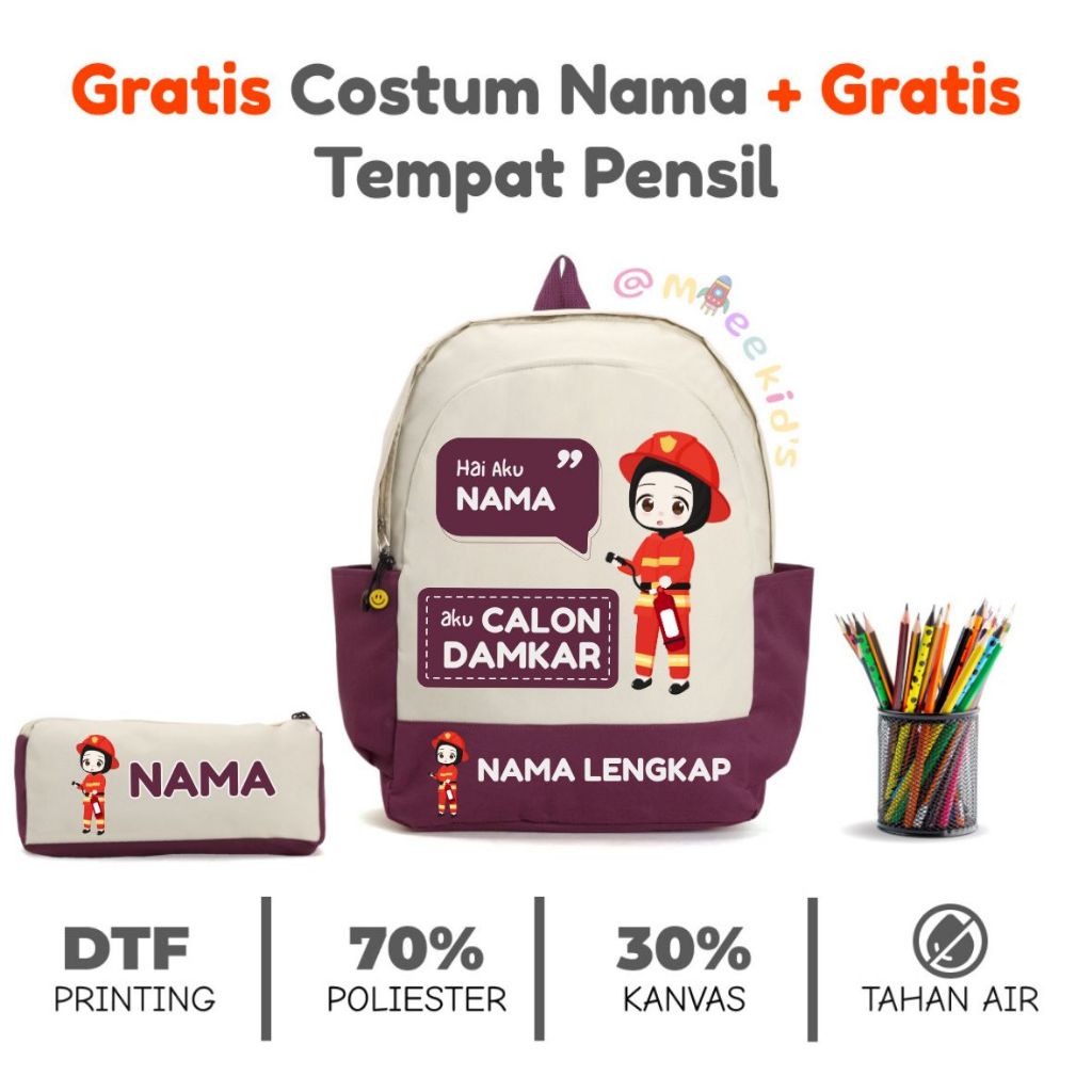 Jual MieeKid's - Tas Custome Cita-Cita - Damkar Perempuan Hijab ...