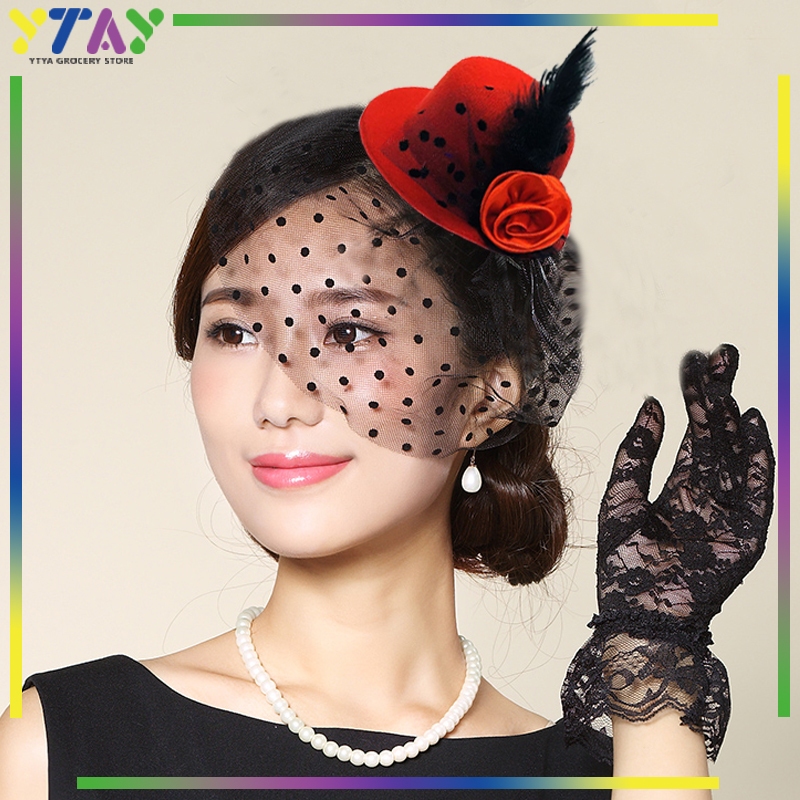 Jual Jepit Topi Hiasan Rambut Jaring Topi Fascinator Fascinator Hat ...