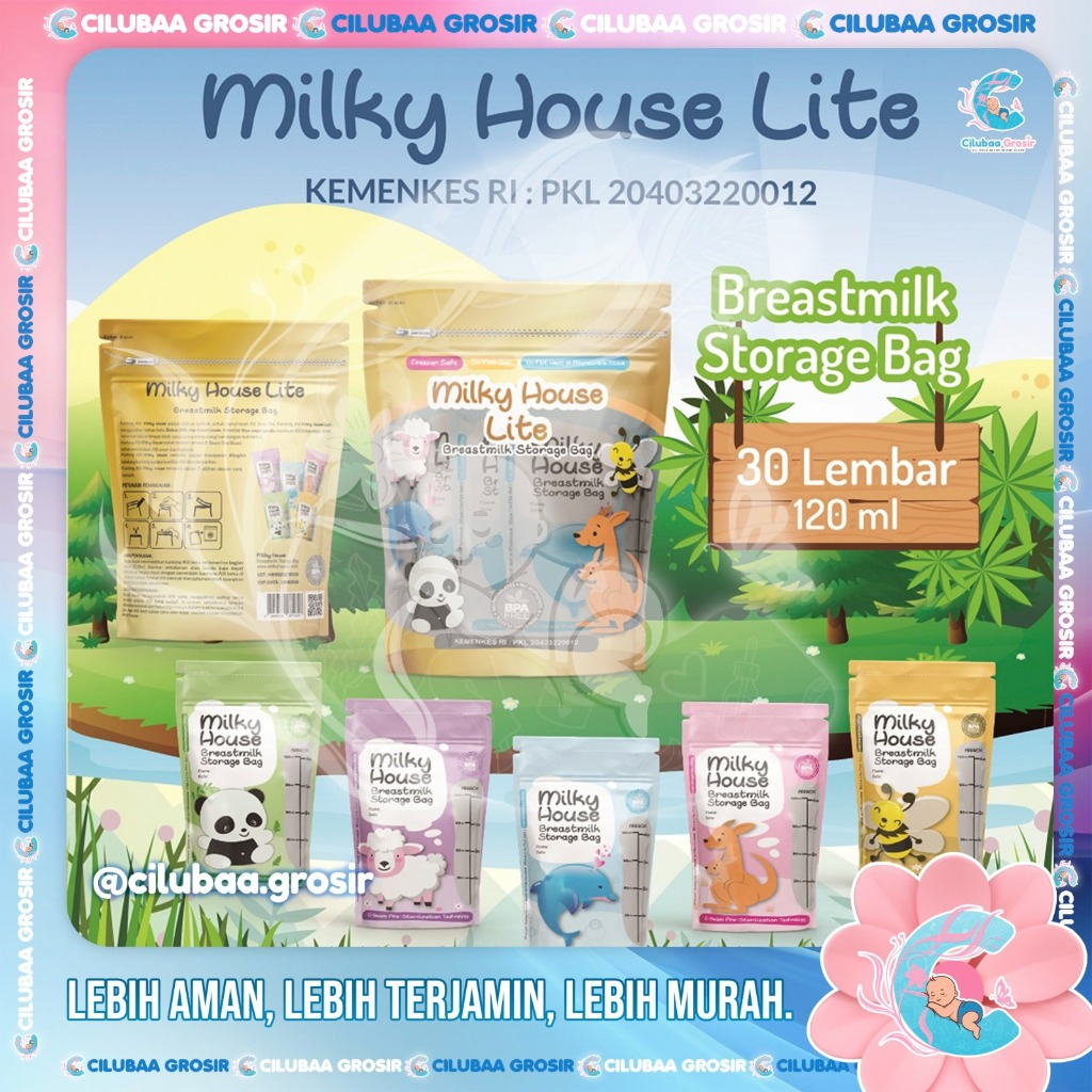 Jual Milky House Lite Kantong ASI 120mL || Milky House Lite Kantong ASI Ekonomis 30 lembar ...