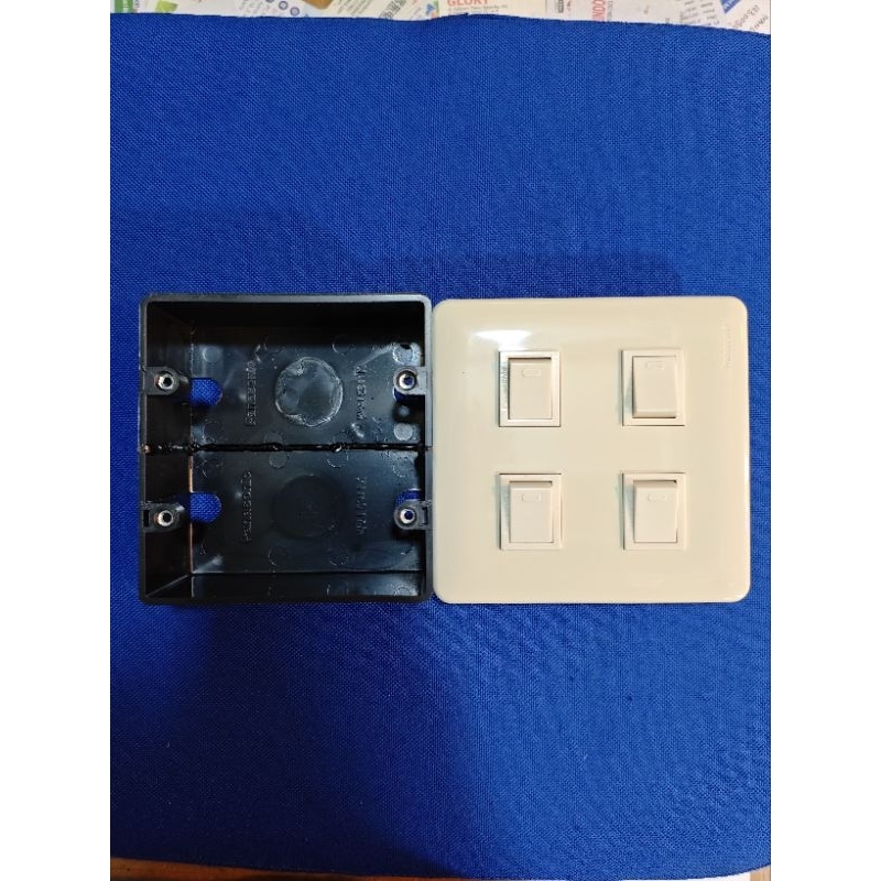Jual PANASONIC SAKLAR GRID SWITCH 4 GANG + INBOWDUS PLASTIK HANDMADE ...