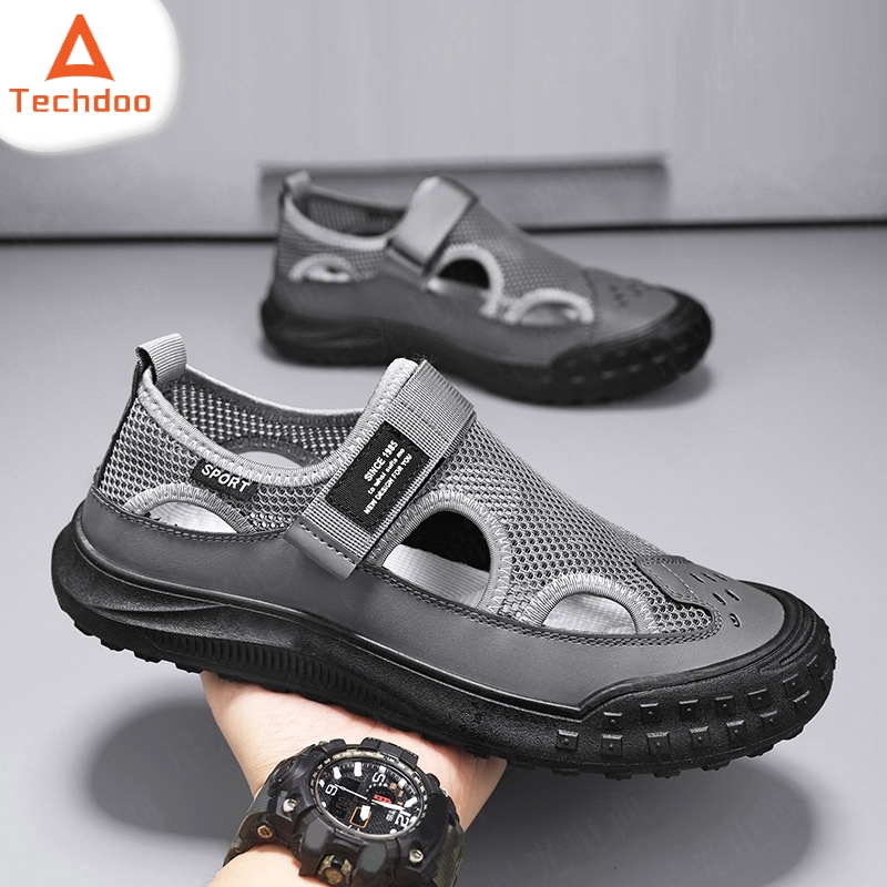 Jual Techdoo Sepatu Slide Olahraga Pria Sepatu Sport Outdoor Gunung Pria Hiking Anti Slip MT108 ...